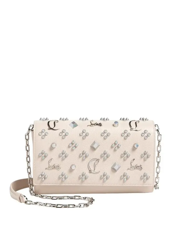 CHRISTIAN LOUBOUTIN Paloma Studded Leather Clutch - F609 Leche/ Multi