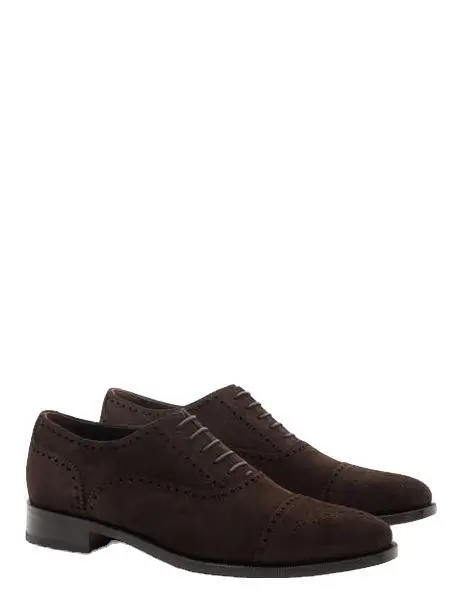 SCAROSSO Roberto Suede Oxfords - Dark Brown Suede