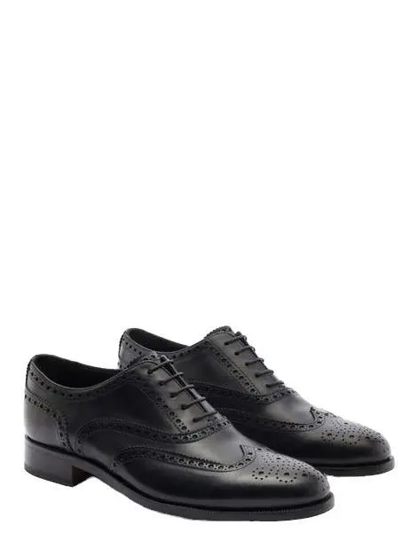 SCAROSSO Philip Brogue Oxfords - Black Calf