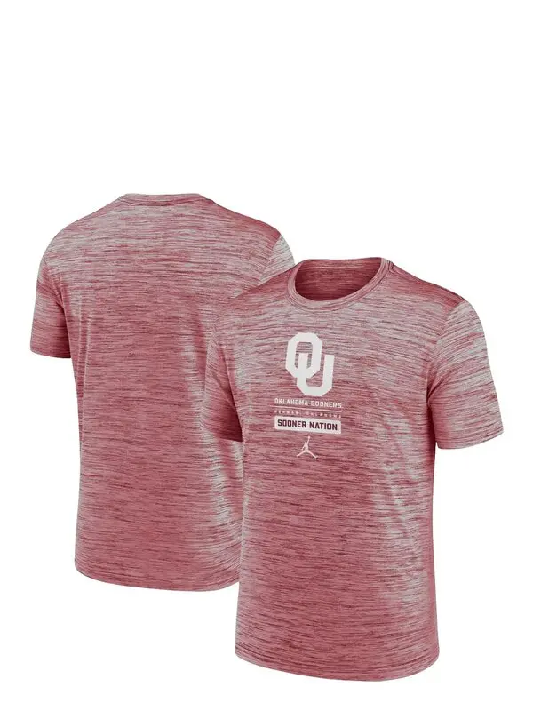 JORDAN BRAND Oklahoma Sooners Campus Center Block Velocity Performance T-shirt - Crimson
