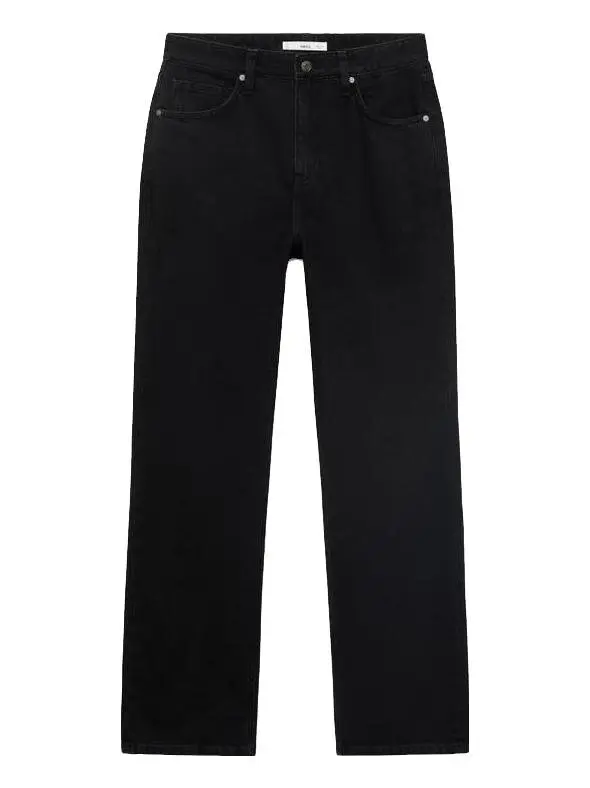 Mango Matilda Mid-rise Straight-leg Jeans - Black Denim