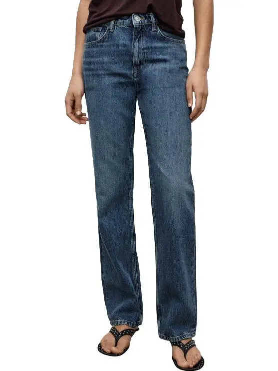 Mango Matilda Mid-rise Straight-leg Jeans - Dark Blue