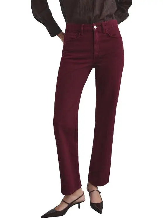 Mango Matilda Mid-rise Straight-leg Jeans - Wine