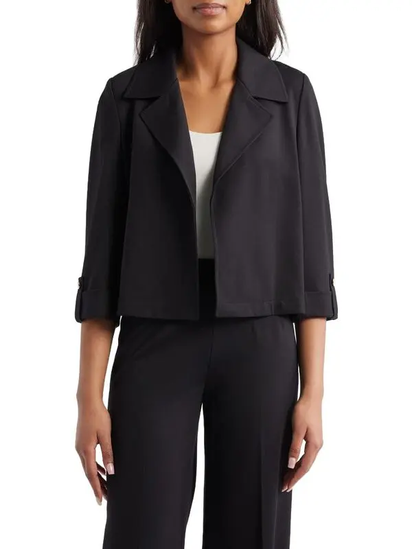 Anne Klein Bedford Stretch Drape Blazer - Anne Black