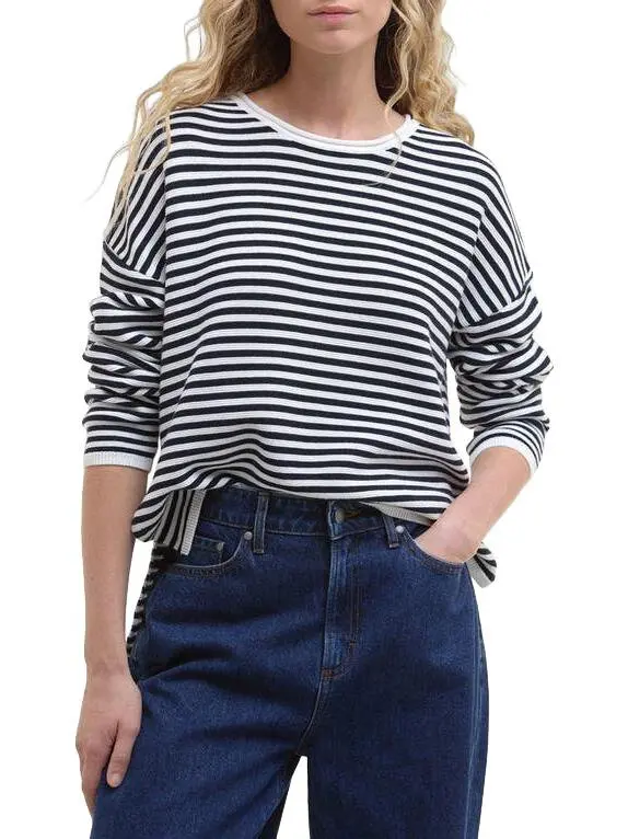 Barbour Striped Cotton Sweater - Navy Stripe