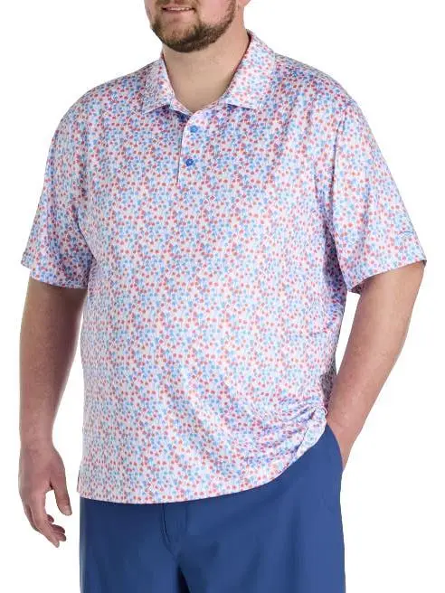 REEBOK Big & Tall Performance Tropical Americana Polo Shirt - Multi
