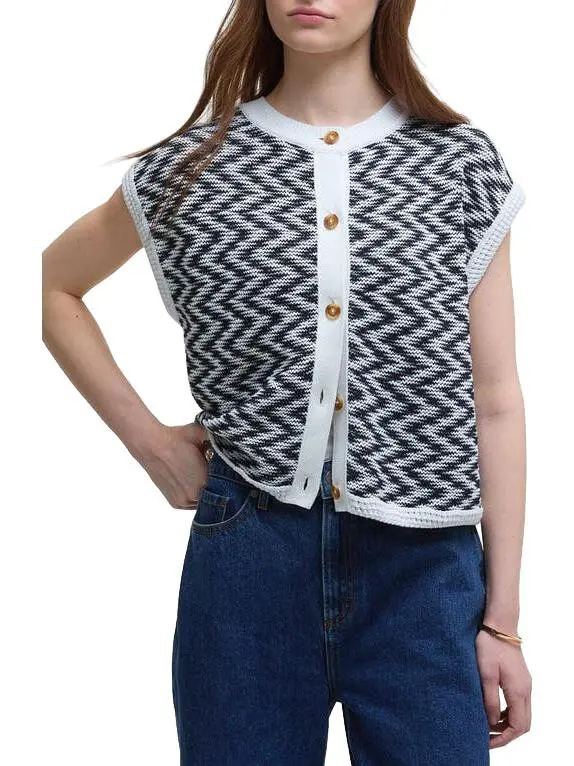 Barbour Short Sleeve Cotton Cardigan - Cloud Navy