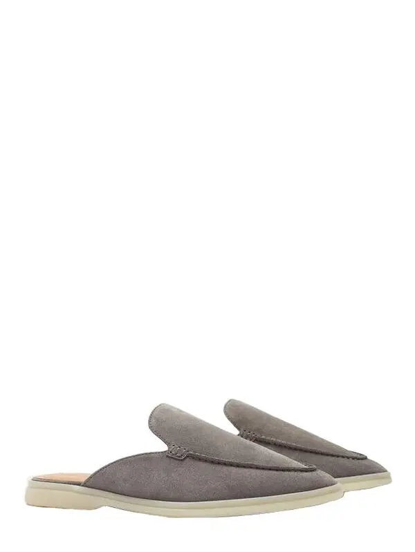 SCAROSSO Lucrezio Suede Mules - Grey - Suede