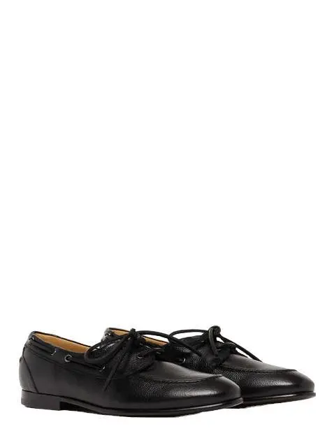 SCAROSSO Ginevro Leather Loafers - Black - Calf