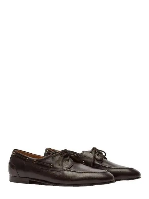 SCAROSSO Ginevro Leather Loafers - Brown - Buffalo