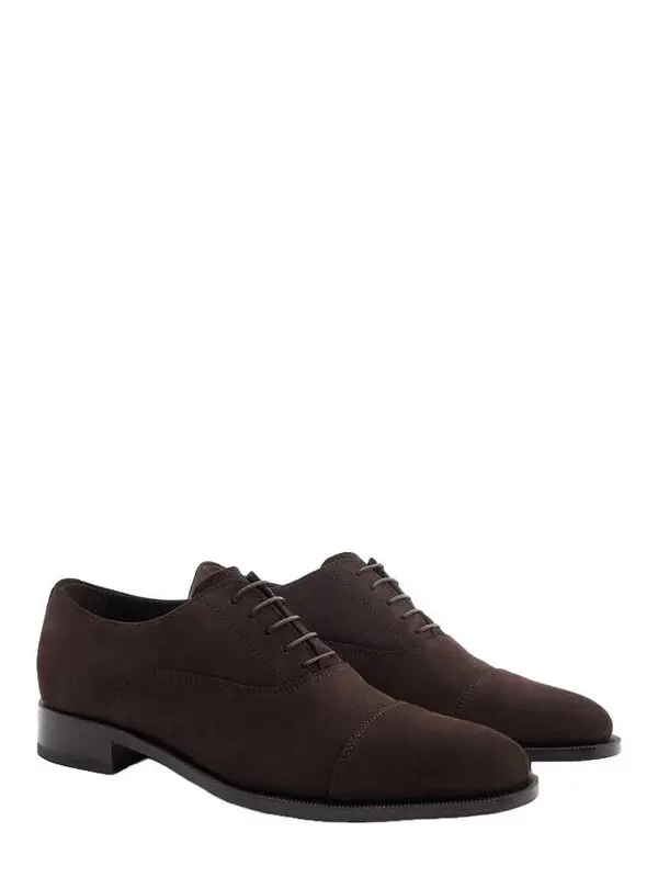 SCAROSSO Bacco Oxford - Dark Brown Suede