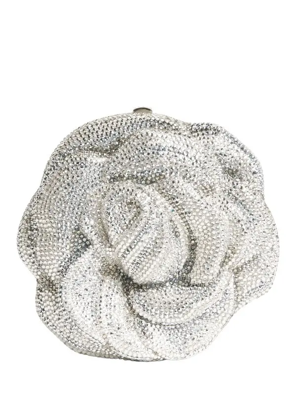 Judith Leiber Crystal-embellished Rose Clutch - Silver