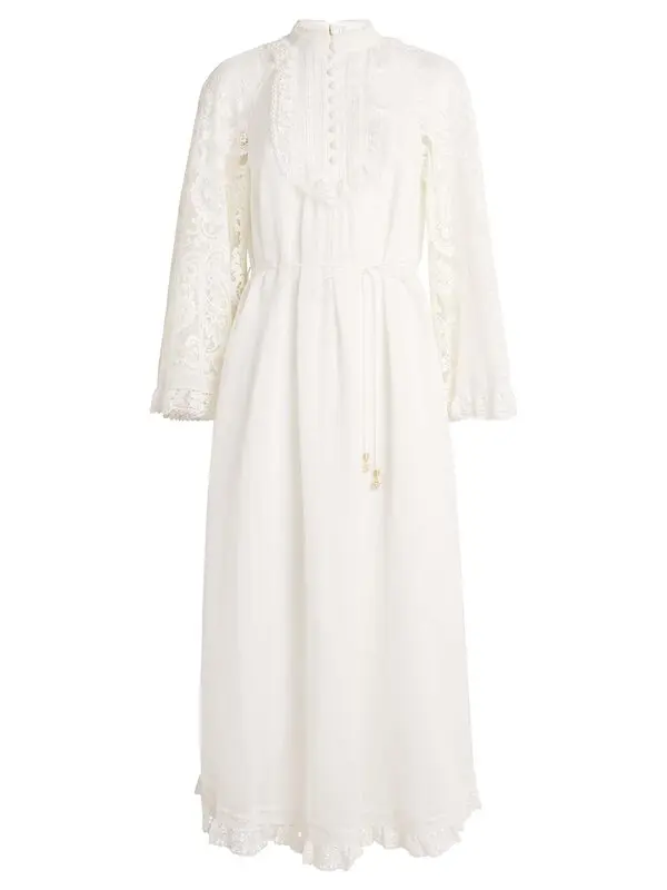 Zimmermann Lace Ascension Midi Dress - White