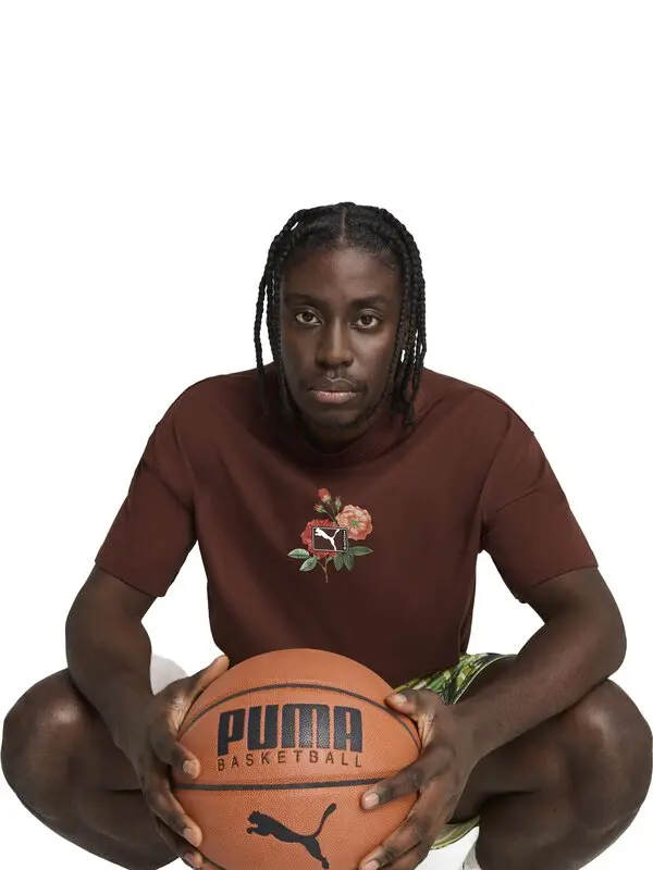 PUMA Dunked In Florals Basketball T-shirt - Brown