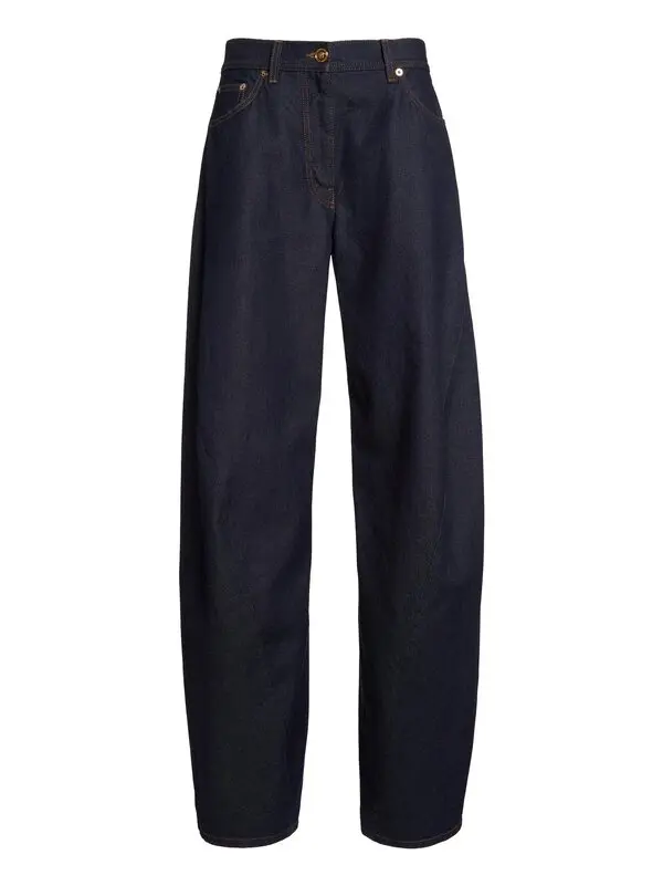 Versace La Vacanza High-rise Barrel Jeans - Dark Wash