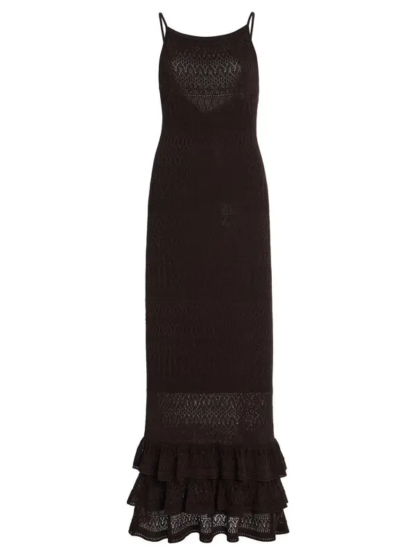 Staud Bliss Knit Maxi Dress - Brown