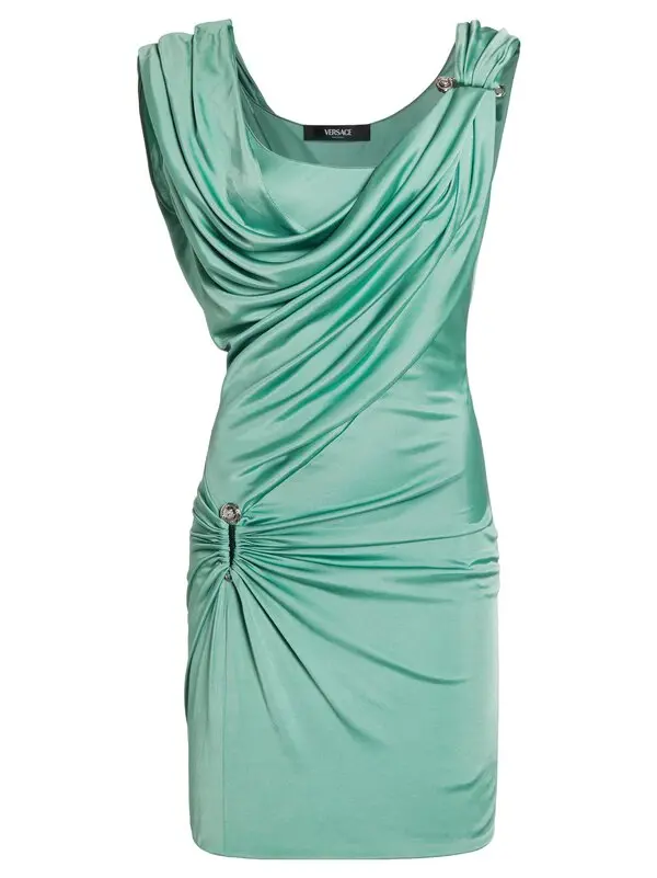 Versace La Vacanza Jersey Mini Dress - Green