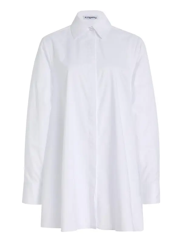K.NGSLEY Gaia Open-back Mini Shirt Dress - White
