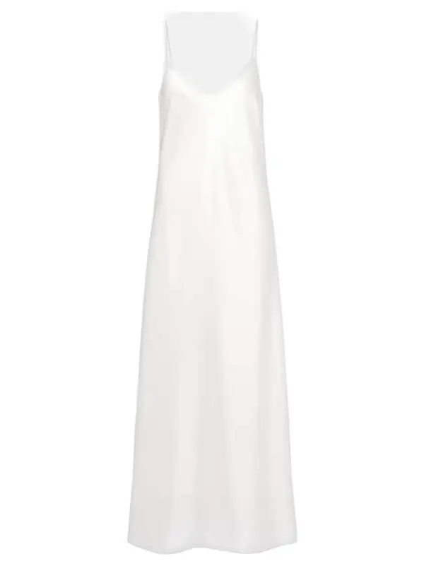 Galvan Satin Slip Dress - White
