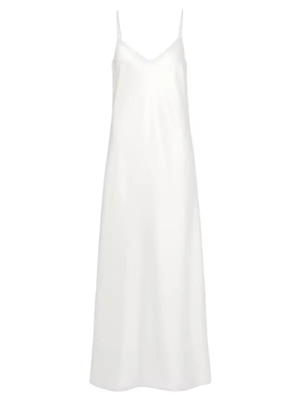 Galvan Satin Slip Dress - White