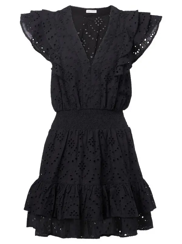 Poupette St Barth Camila Ruffled Mini Dress - Black