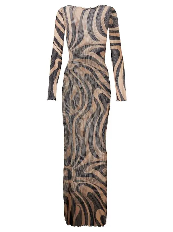 Emilio Pucci Marmo Sheer Maxi Dress - Multicoloured