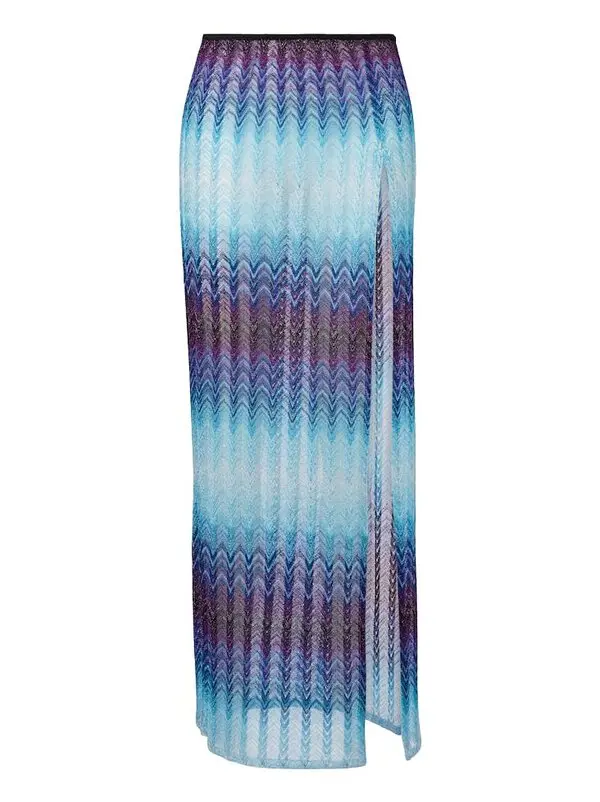 Missoni Zig Zag Lamé Maxi Skirt - Blue