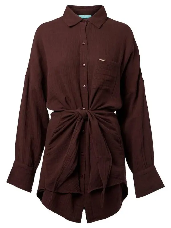 Melissa Odabash Sara Cotton Shirt Dress - Brown