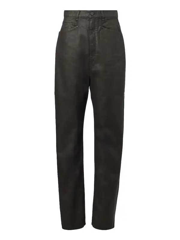 LEMAIRE High-rise Wide-leg Cotton Pants - Brown