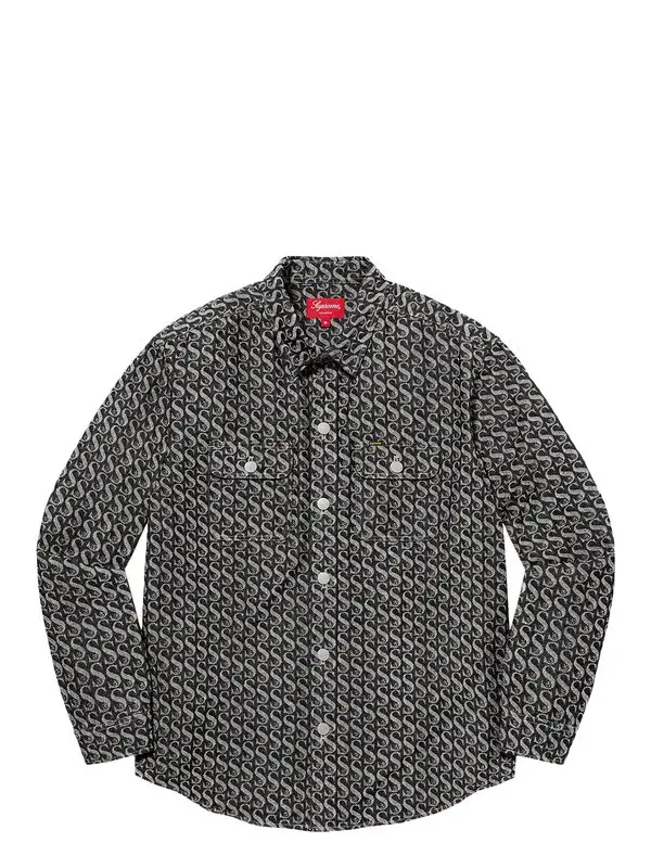 Supreme Monogram Denim Shirt - Black