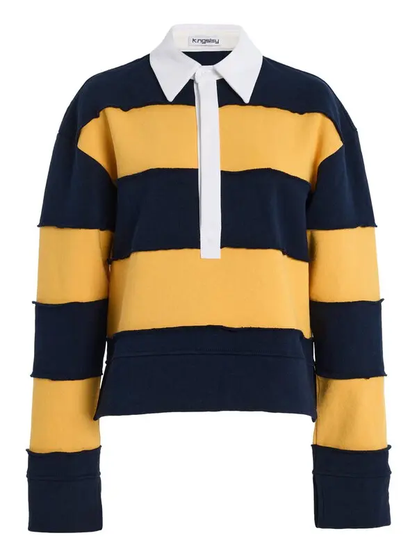 K.NGSLEY Riis Cotton Polo Shirt - Navy