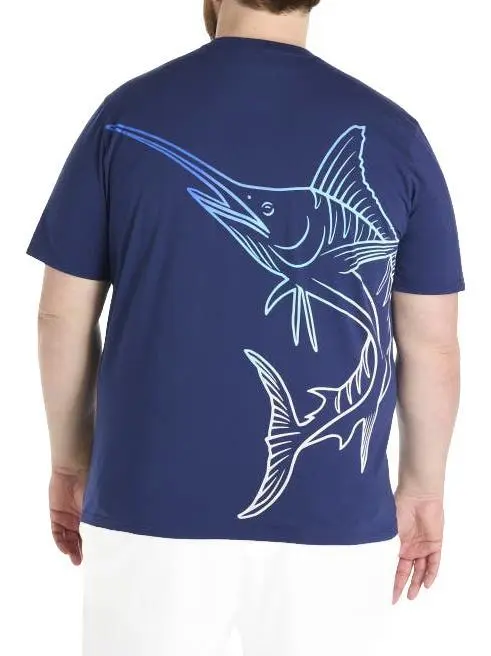 Tommy Bahama Big & Tall Marlin Big Splash Graphic T-shirt - Island Navy