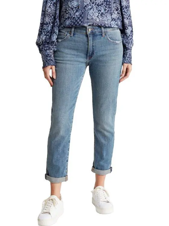 Lucky Brand Sienna Crop Cuffed Slim Boyfriend Jeans - Azure Bay Clean