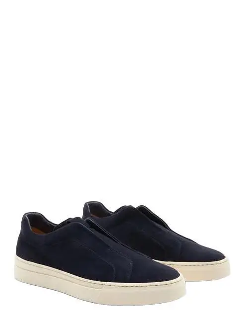 SCAROSSO Luca Slip-on Sneakers - Blue - Suede