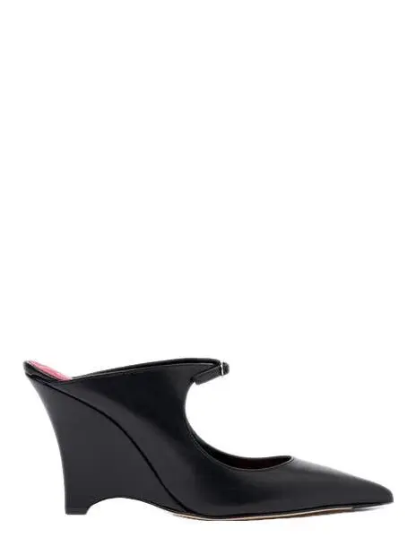 SCAROSSO Marta Ii High Heel Mules - Black - Calf