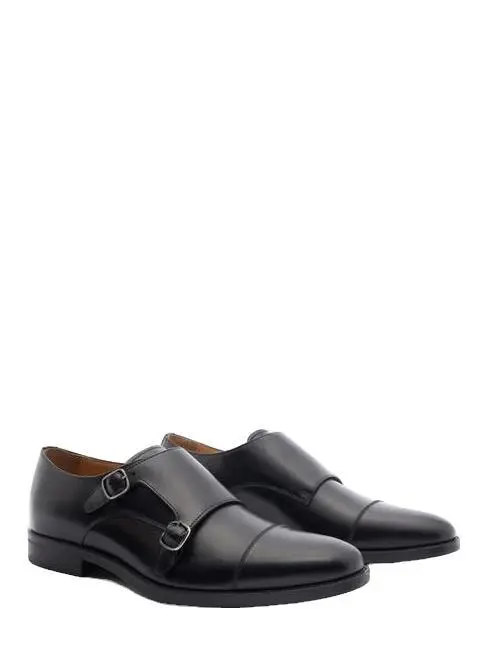 SCAROSSO Francesco Monk Strap Shoes - Black Calf
