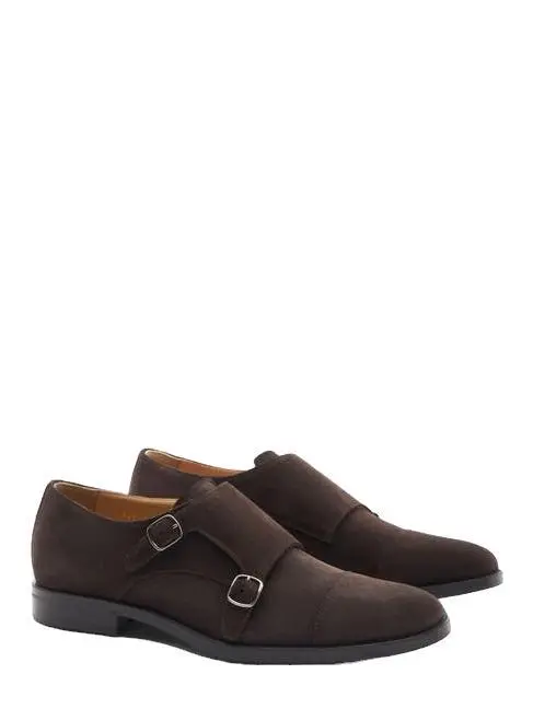 SCAROSSO Francesco Monks - Dark Brown Suede Leather