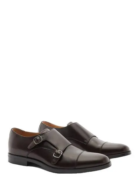 SCAROSSO Francesco Monk Strap Shoes - Dark Brown Suede