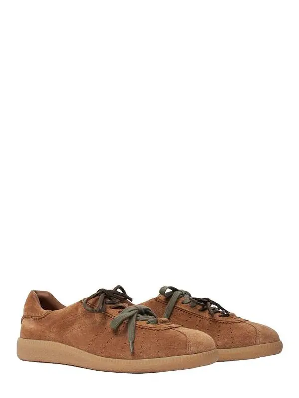 SCAROSSO Mariate Leather Sneakers - Tan - Suede