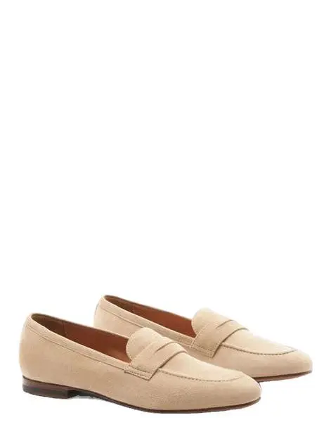 SCAROSSO Valeria Loafers - Beige - Suede