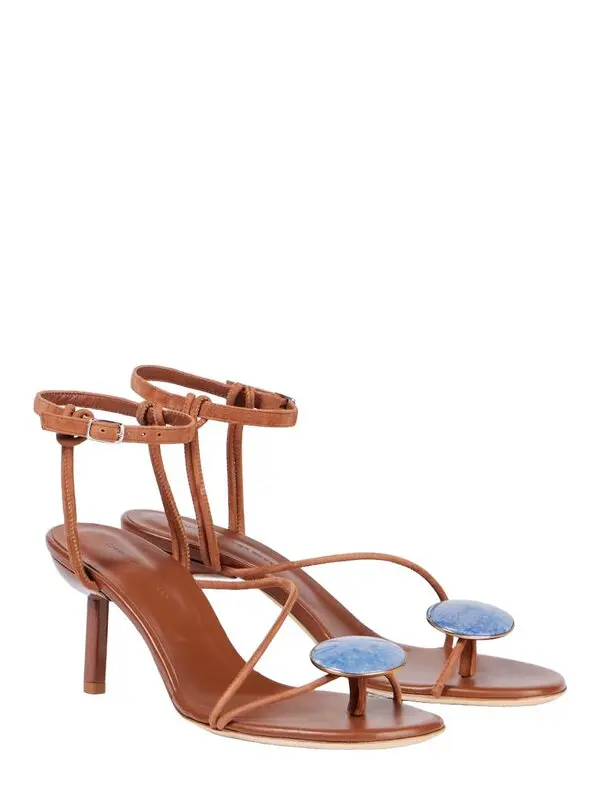 Christopher Esber Doma 70 Embellished Leather Sandals - Brown