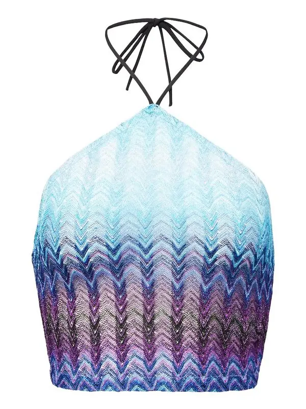 Missoni Halterneck Crop Top - Blue