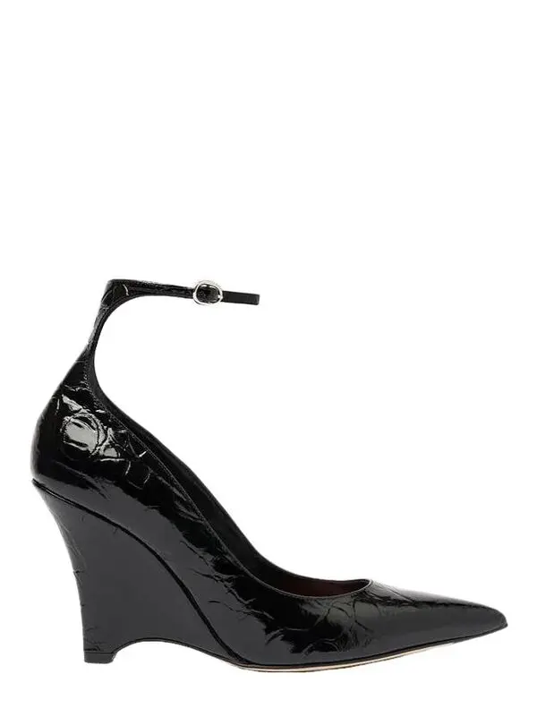 SCAROSSO Marta Iii High Heels - Black - Croco-printed Calf