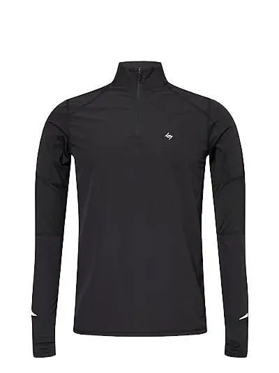 247 BY REPRESENT Quarter Zip Logo-print Running Top - Jet Black