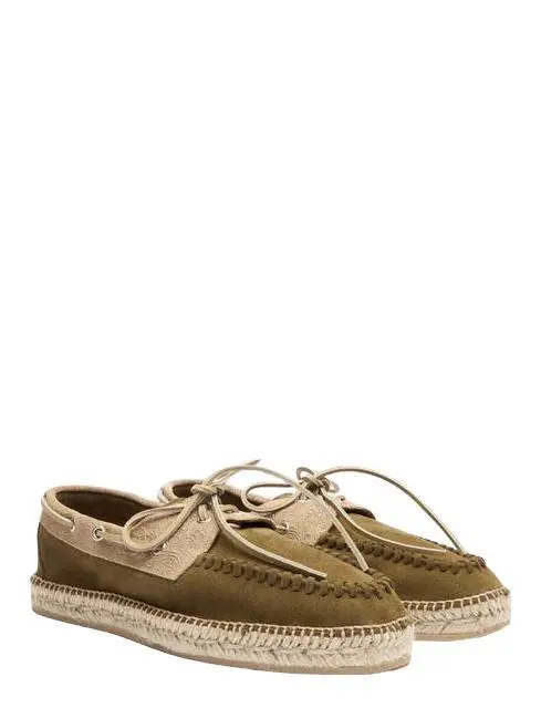 SCAROSSO Kai Suede Espadrilles - Green - Suede