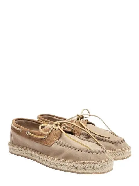 SCAROSSO Kai Suede Espadrilles - Stone - Suede