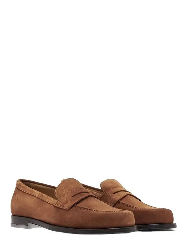 SCAROSSO Penny Loafers - Tan - Suede