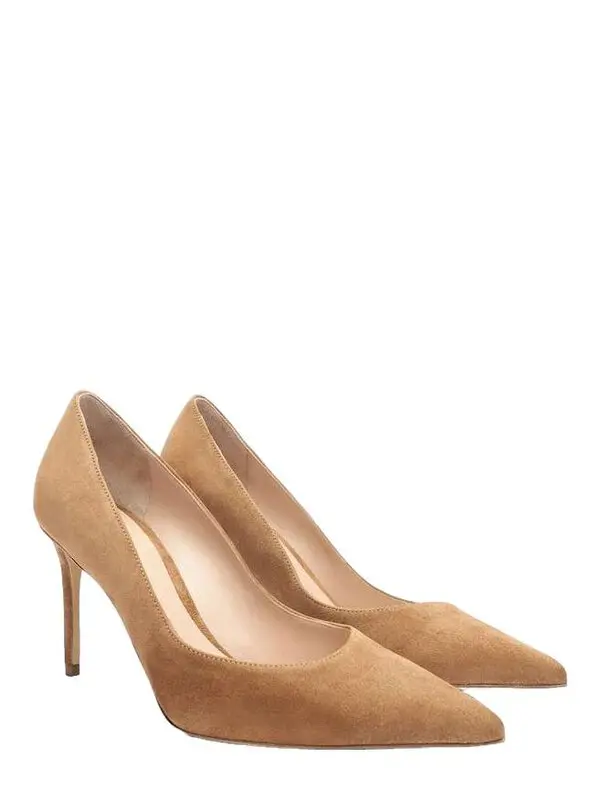 SCAROSSO Greta High Heel Pumps - Tan - Suede