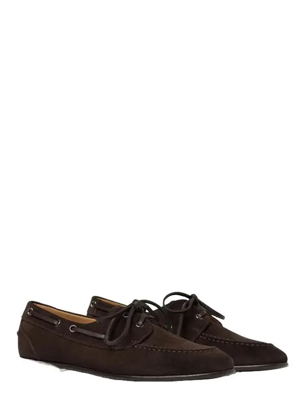 SCAROSSO Ginevra Loafers - Dark Brown - Suede