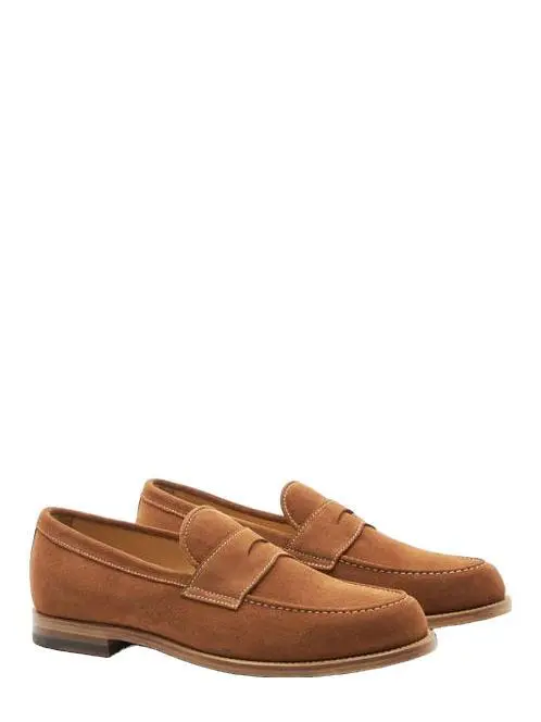 SCAROSSO Edward Loafers - Tan - Suede